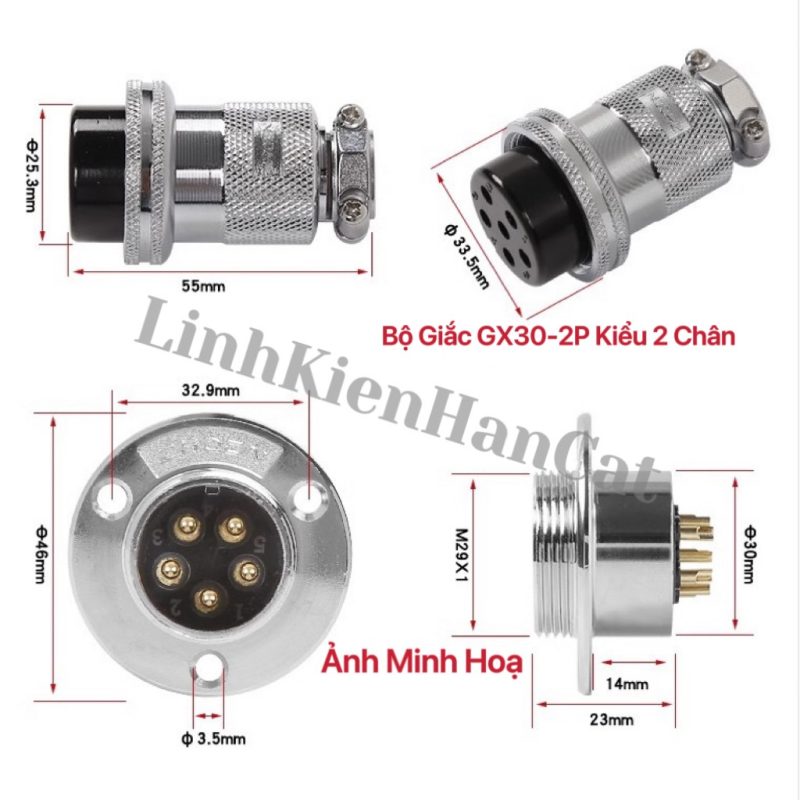 Bộ Giắc GX30-2P Kiểu 2 Chân · Công Ty TNHH TM Thiên An