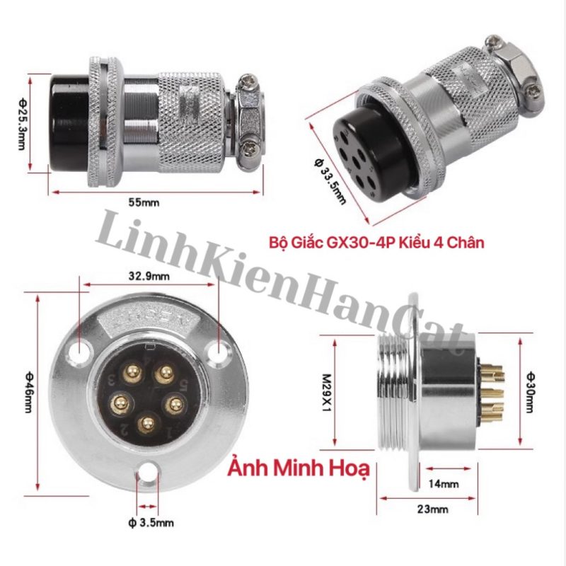 Bộ Giắc GX30-4P Kiểu 4 Chân · Công Ty TNHH TM Thiên An