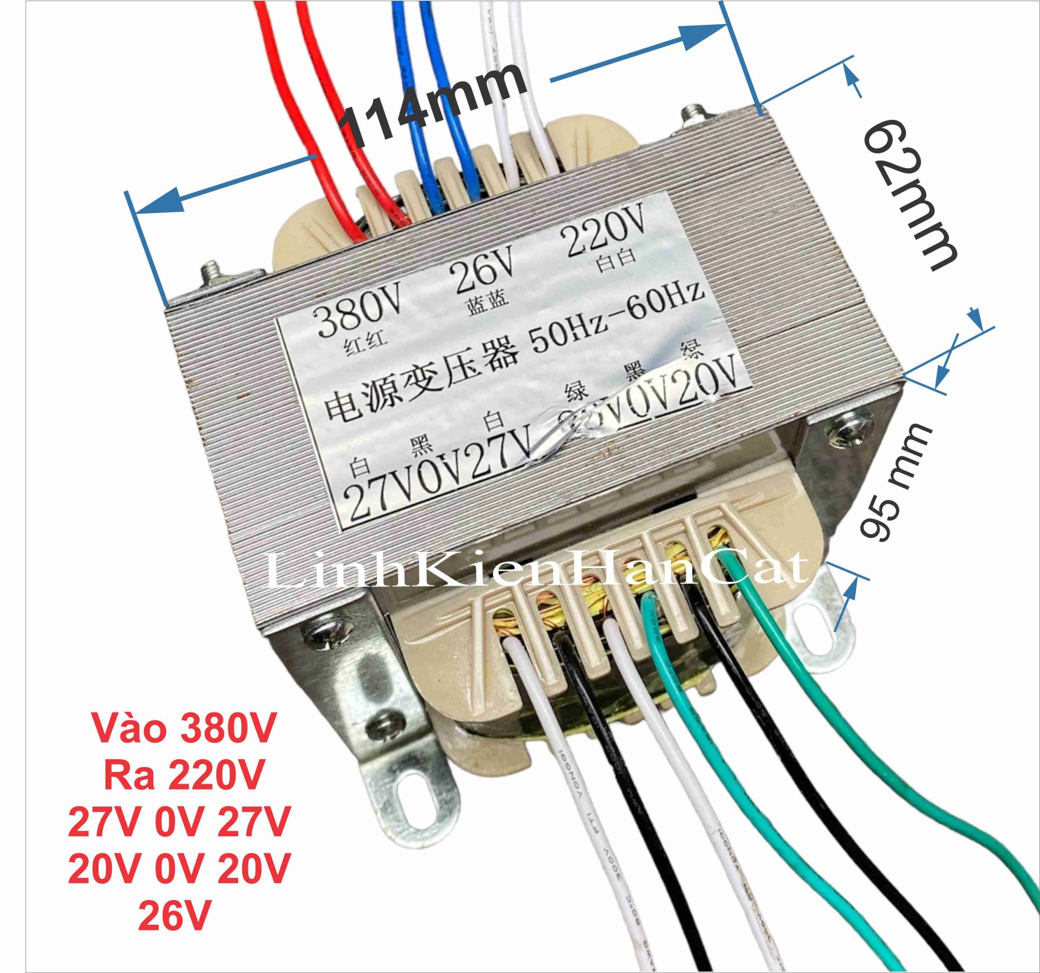 Biến Áp Nguồn Vào 380V Ra 220V - 27V 0V 27V - 20V 0V 20V - 26V · Công Ty TNHH TM Thiên An